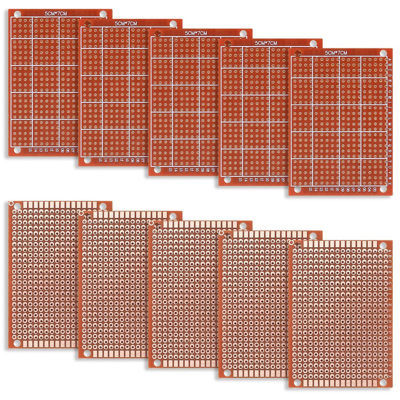 Pack of 10 Perforated Grid Board, PCB Prototype Board, Universal ...