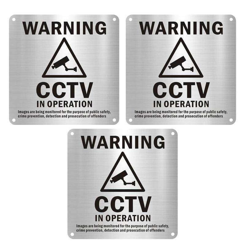3 Pieces Cctv Signs, Cctv Warning Signs, Cctv Camera Signs, Cctv ...