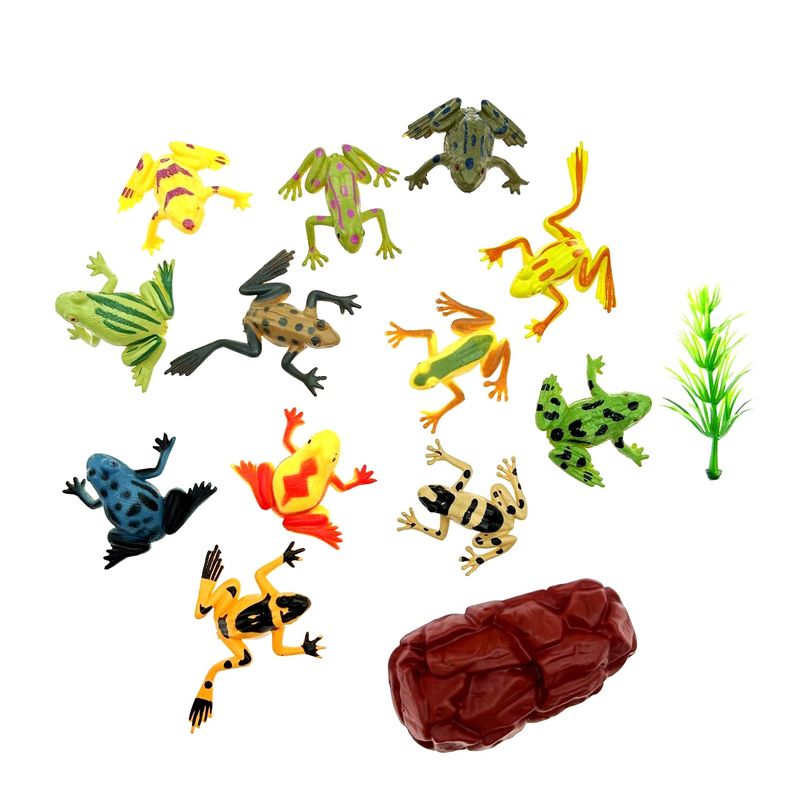 JZK 12 X Colorful Plastic Small Frogs Toy Mini Realistic Frog Model ...