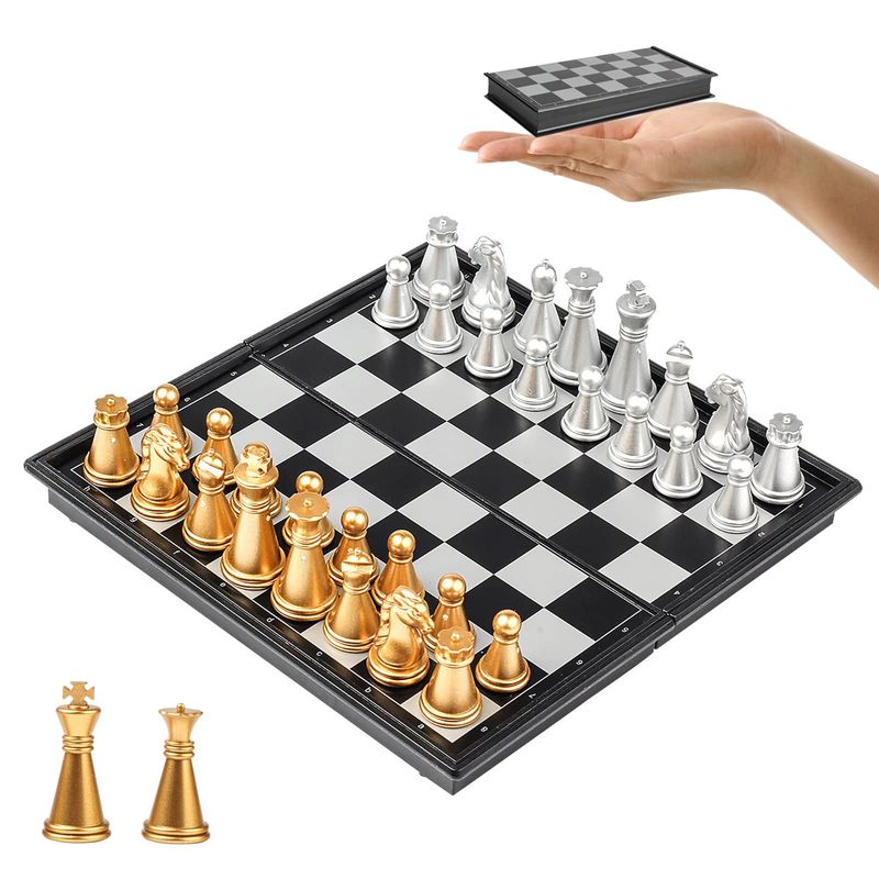 Mini Chess Set - Vikutu 5.11 Inch Small Portable Travel Chess Set ...