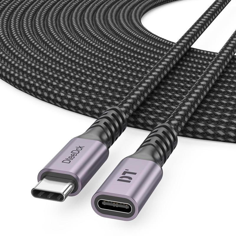 USB C Extension Cable 20ft, Upgraded USBC Extender 100W Charging 4K ...