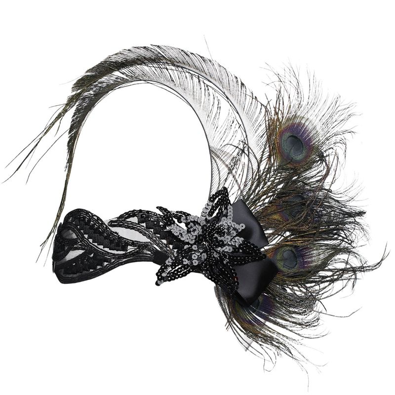 BABEYOND 1920s Flapper Headpiece Peacock Feather Sequins Headband Great ...