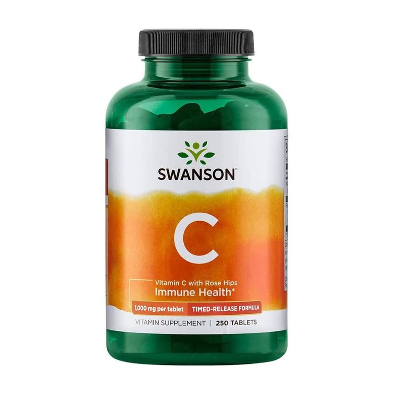 Swanson Timed-Release Vitamin C with Rose HIPS Immune System Support Skin Cardiovascular Health ...