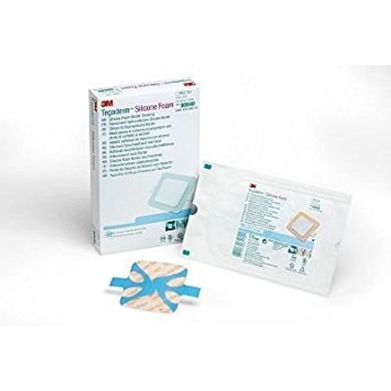 3M Tegaderm Silicone Foam Border Dressing 4" x 4" (Box of 10), 90641 ...
