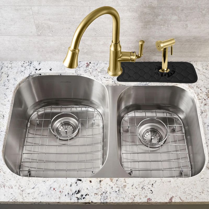 Kitchen Sink Splash Guard 2-Holes : AHA HOMEWARE Faucet Mat for Double ...