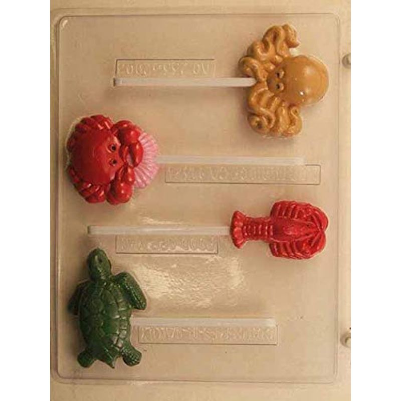 Sea Creatures (sea turtle, octupus, lobster, crab) Lollipop Candy Molds ...