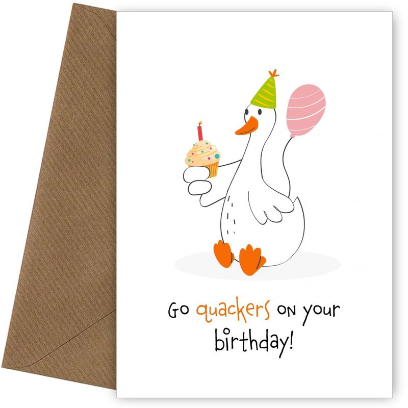 Duck Birthday Card - Go Quackers! - Funny Birthday Cards for Her ...