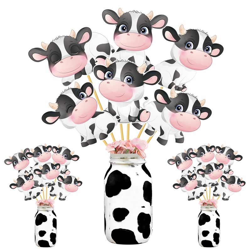 Cow Party Centerpieces Decoration 24pcs Cow Theme Party Table Toppers ...