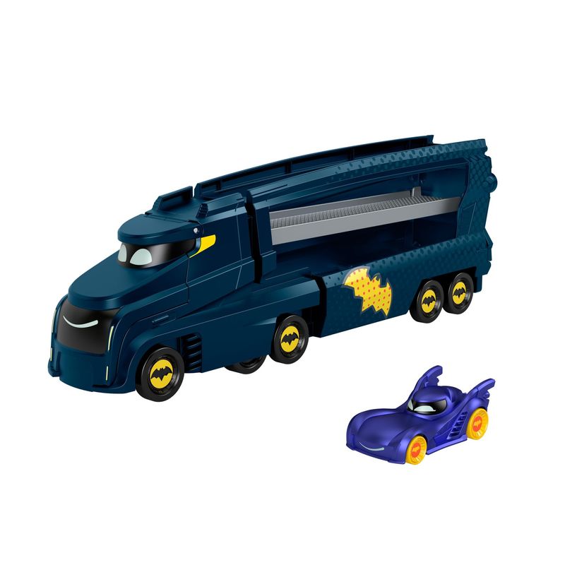 Fisher-Price DC Batwheels Toy Hauler and Car, Bat-Big Rig with Ramp and ...