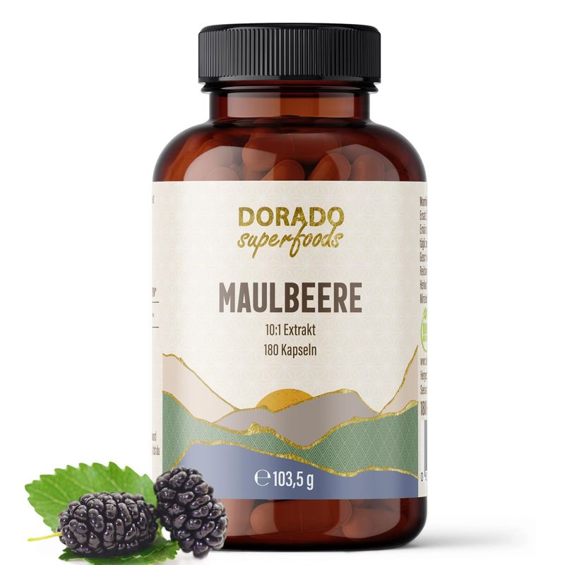 Mulberry Capsules from 10:1 Extract | Pack of 180 - 950 mg per Daily ...