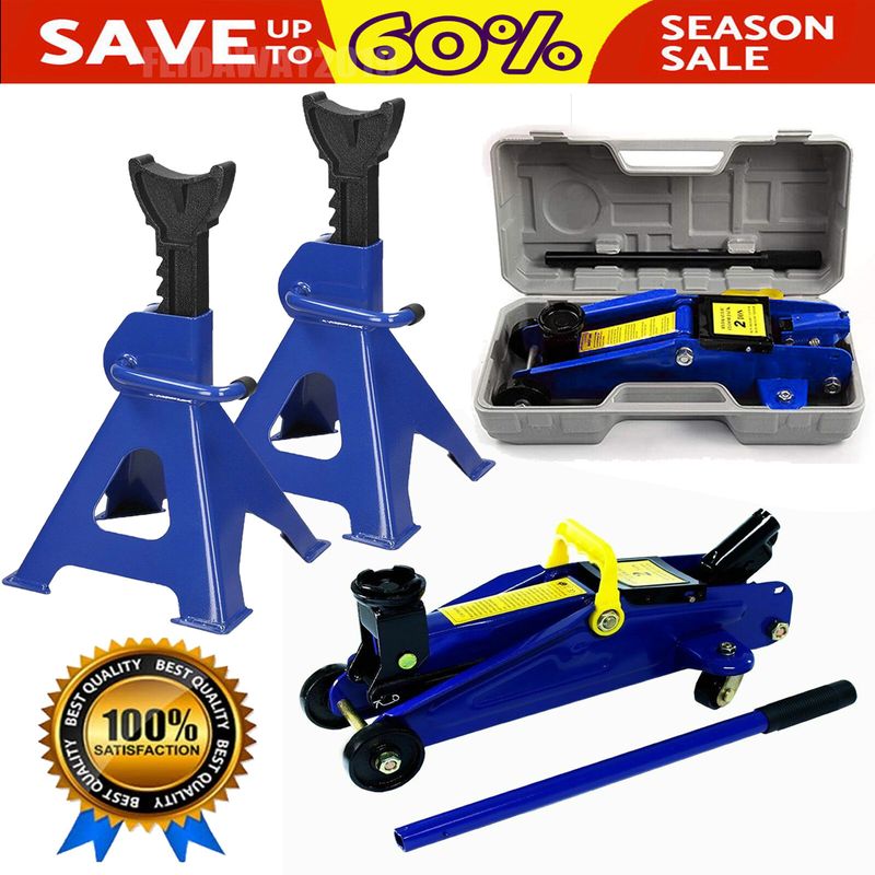 Hydraulic Floor Jack Portable Jack Axle Stands Lift Kit Car Van Truck ...