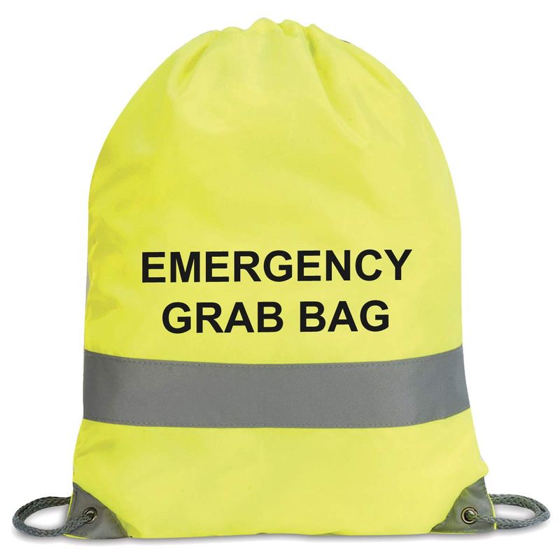 School Evacuation High Visibility Emergency Grab Bag - Printed Documents & Equipment Reflective ...