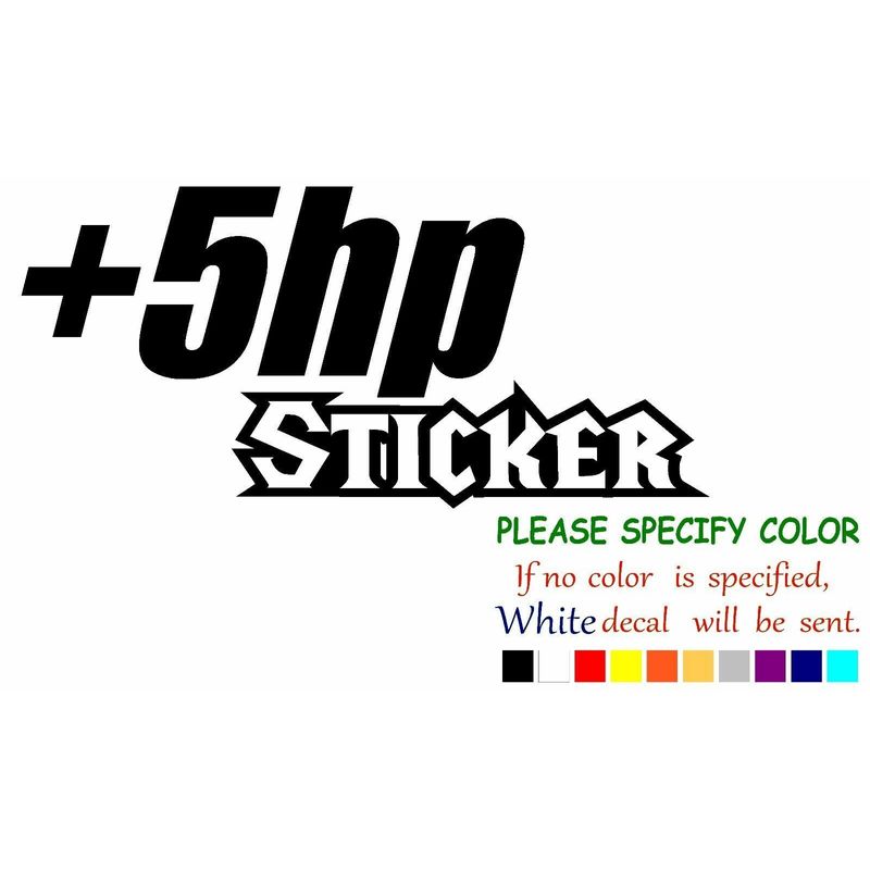 +5HP Stickers Horsepower Vinyl Decal Sticker Car Window Bumper Wall ...