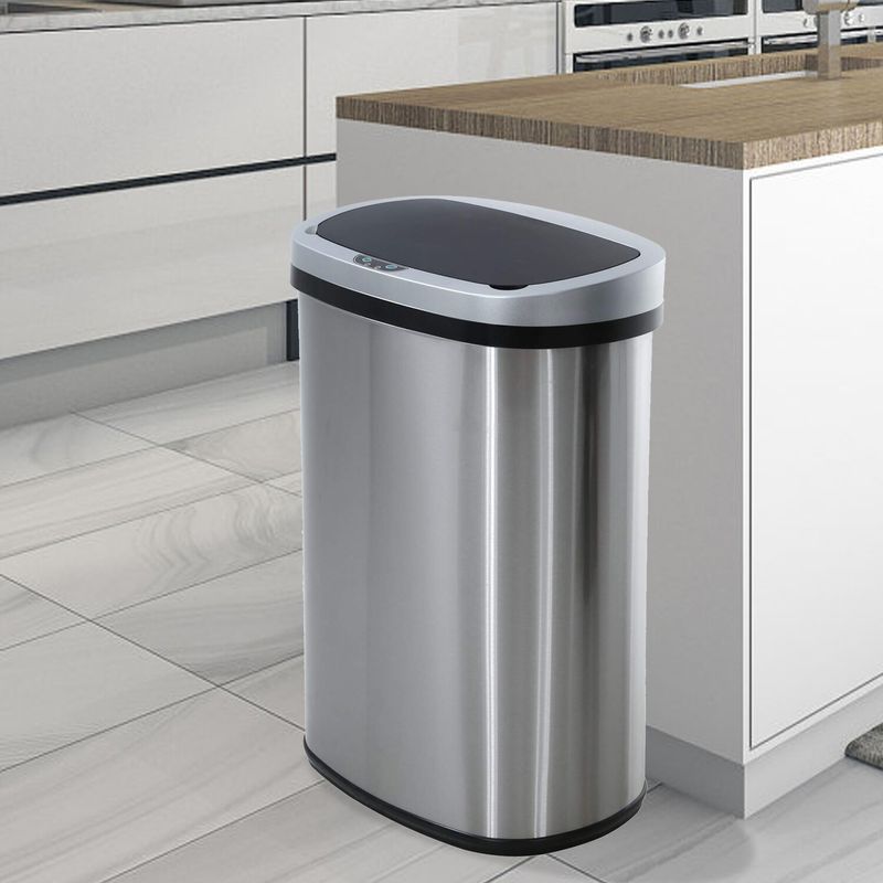 13 Gal Kitchen Bin Automatic Sensor Office Trash Can Stainless Touch ...