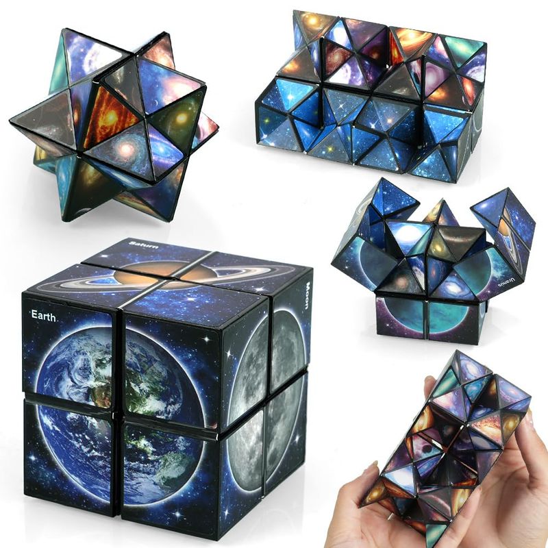 Ainiv 2 in 1 Starry Sky Magic Cube Planet, Infinity Cubes Toys for Kids, Creative Decompression ...