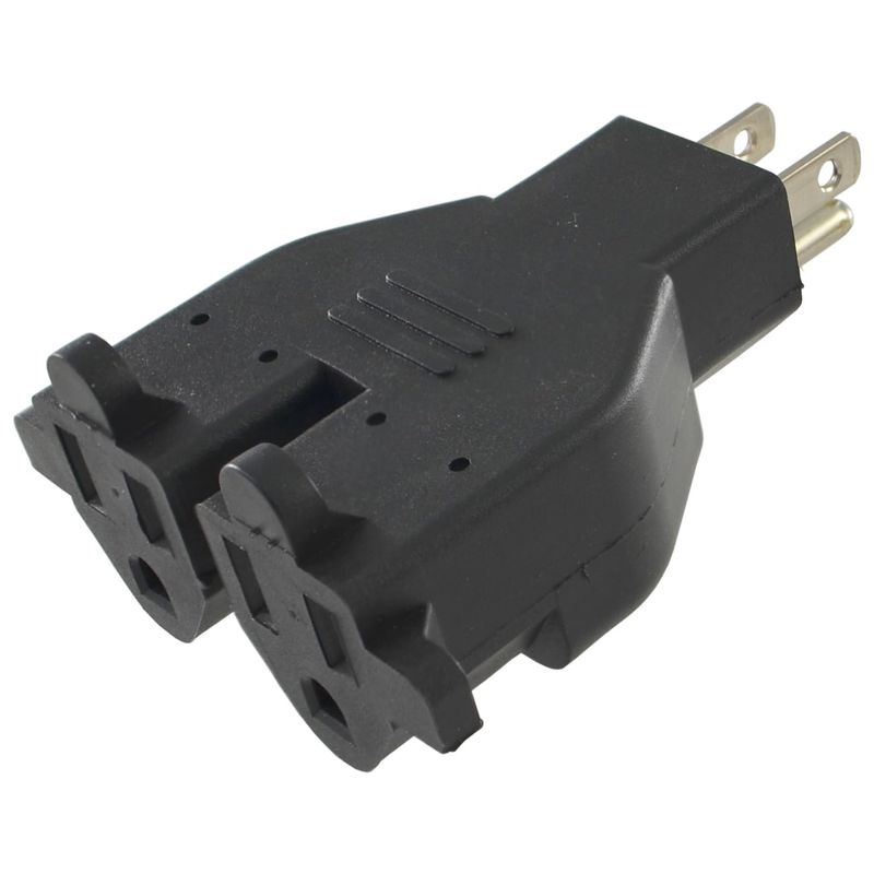 Conntek RL-30104 U.S. 3-Prong Heavy Duty Dual Outlet Adapter, Black ...