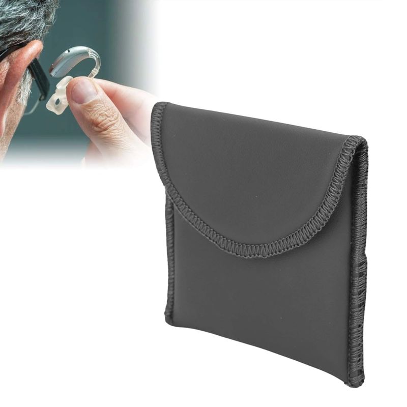 Hearing Aid Pouch Hearing Aid Carrying Pouch PU Leather Portable Pocket ...