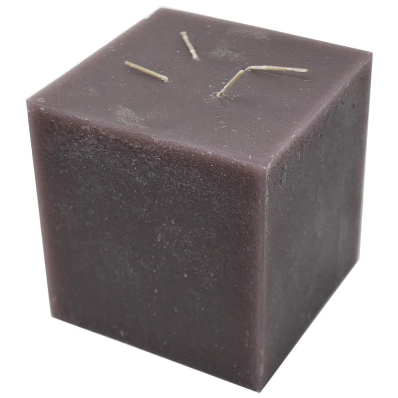 Dadeldo Home Rustic Block Candle 14 x 14 cm, Brown, Decoration, Table ...