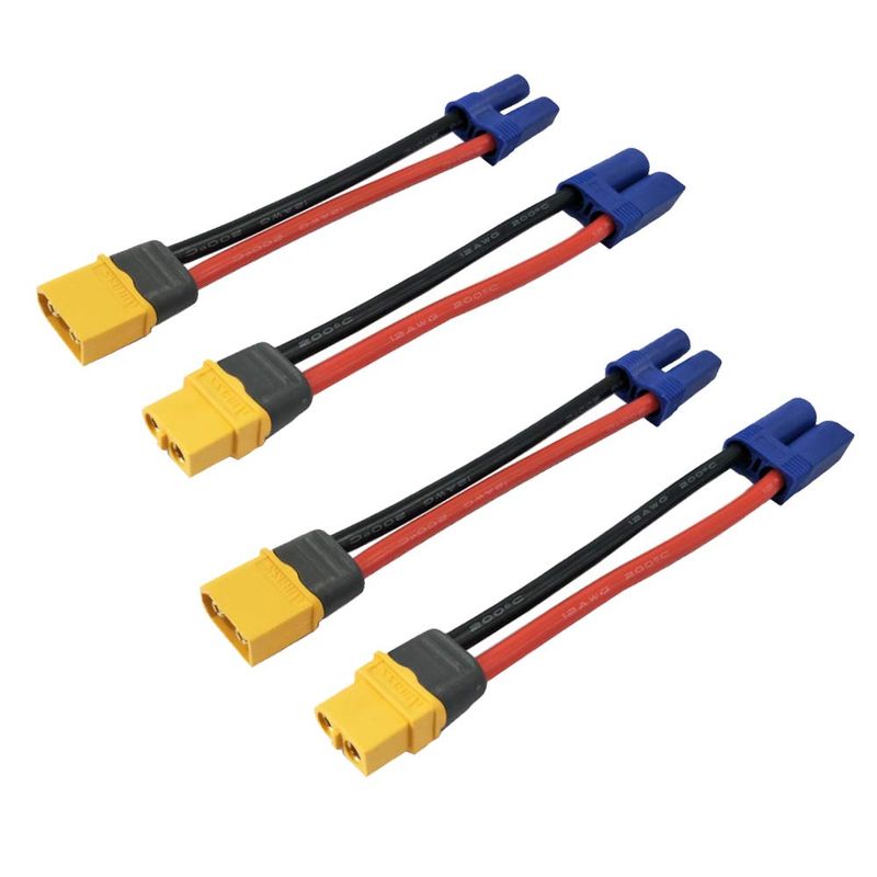 Yiqigou-T Adapter 2Pairs - XT60 XT60H to EC5 Male Female Plug Connector Conversion Cable Wire ...
