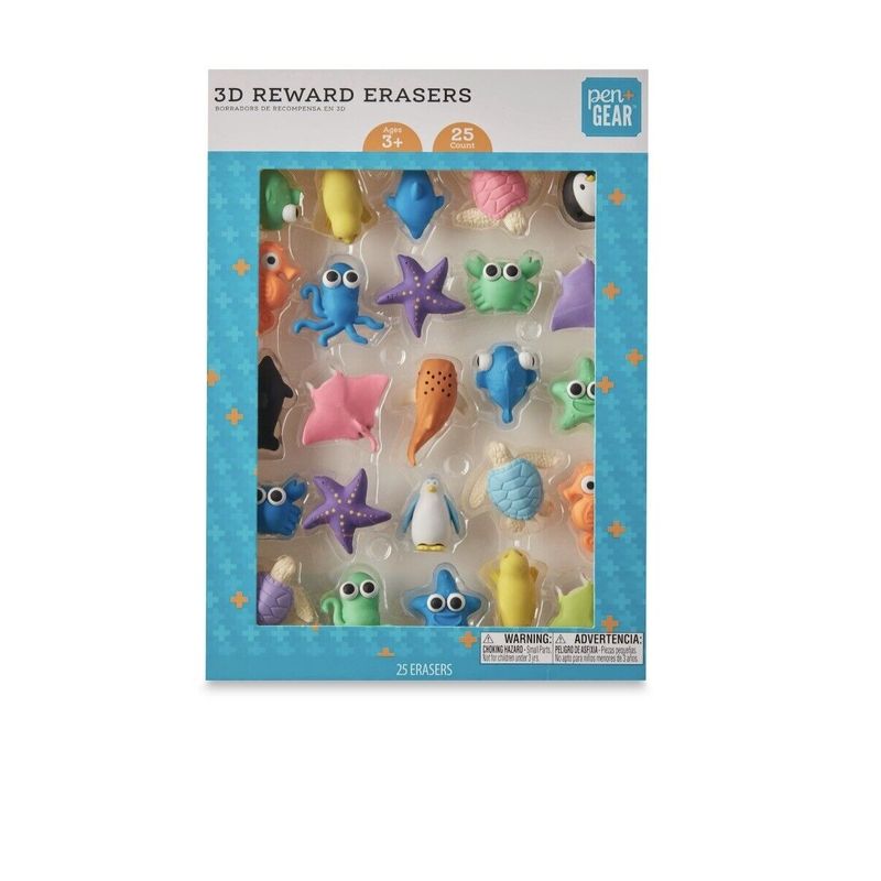 NEW Pen+Gear Eraser Pals 25 Sea Life Latex and Smudge Free - Online ...