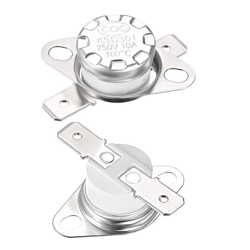 sourcing map KSD301 Thermostat 160°C / 320°F 10A Normally Closed N.C Adjusting Snap Plate ...