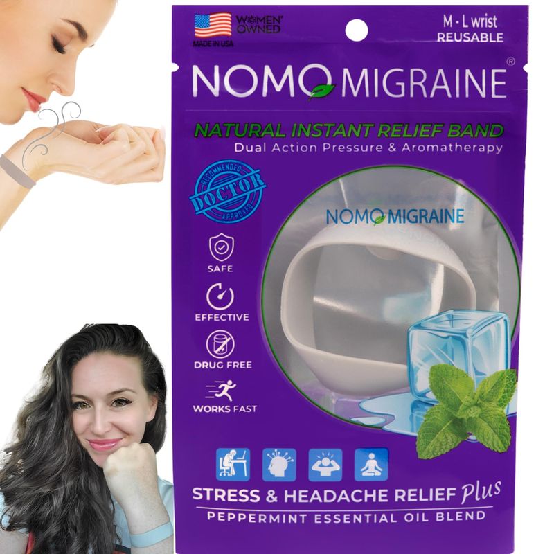 NOMO Migraine Relief Bracelet MIGRAINE | Peppermint Aromatherapy and ...