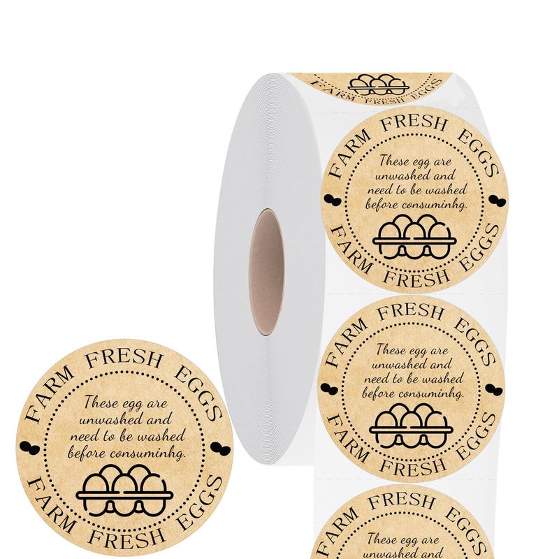 500 Pcs Farm Fresh Eggs Labels Unwashed Fresh Eggs Packaging Stickers ...