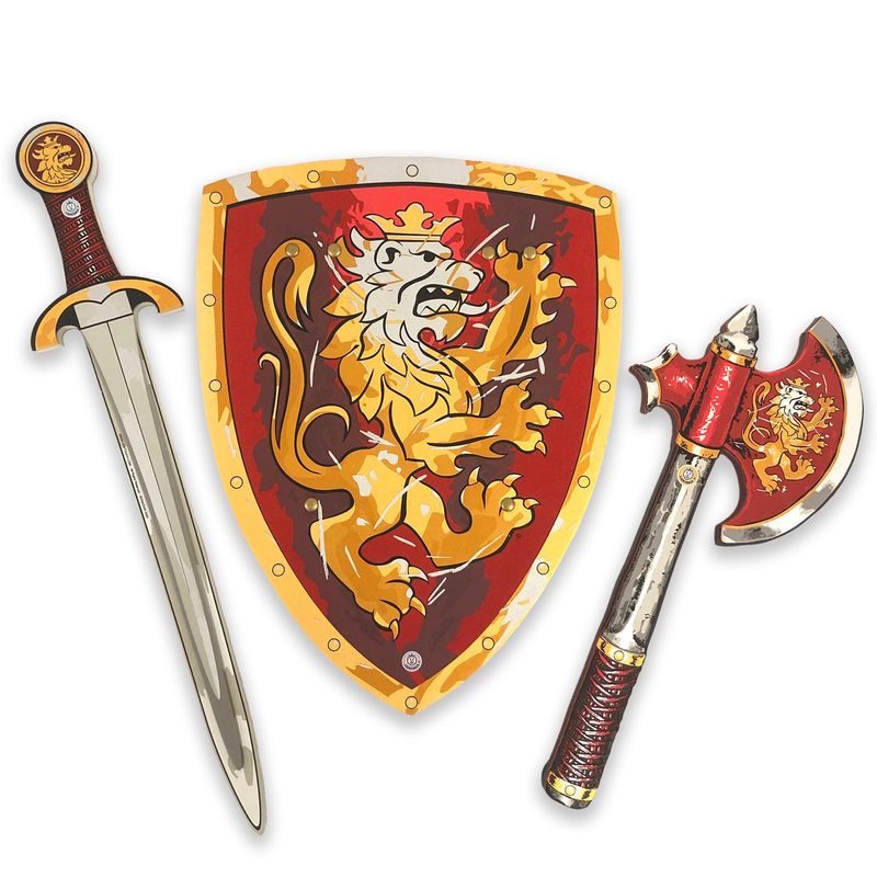 Liontouch - Noble Knight Toy Sword, Shield & Axe, Red | Medieval ...