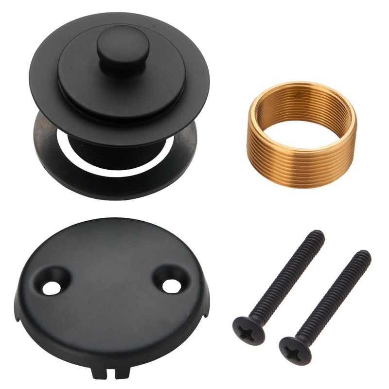 Black Bathtub Tub Drain Conversion Kit Assembly, Wellup Lift and Turn ...