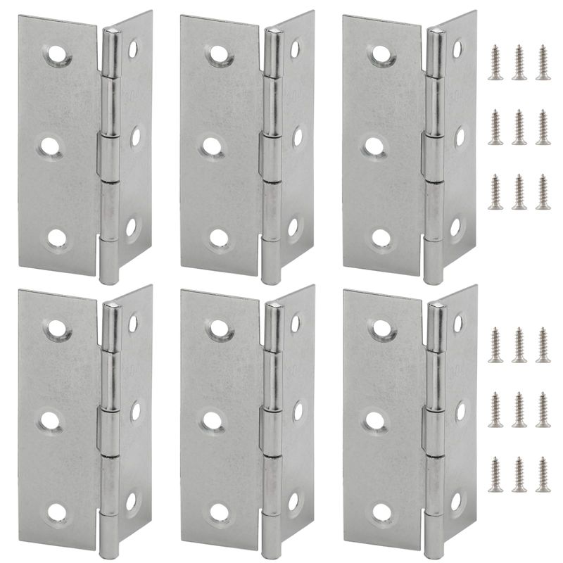 Luomorgo 6 Pack 3 Inch Mini Hinges Butt Hinges, Stainless Steel Cabinet ...