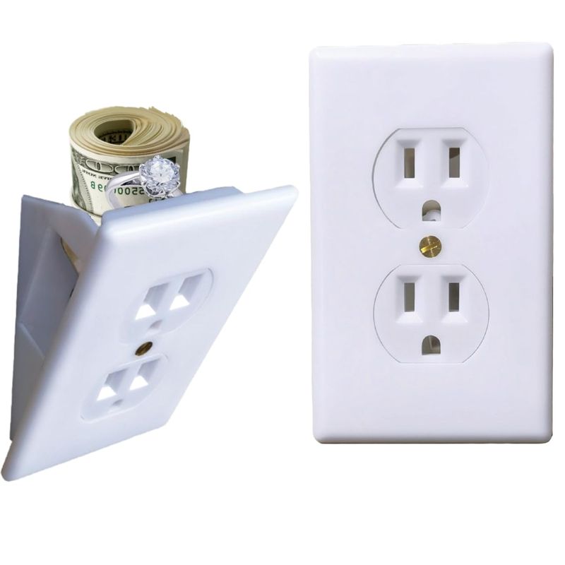 Hidden Wall Safe Outlet Fake Safe Secret Storage Electric Socket ...