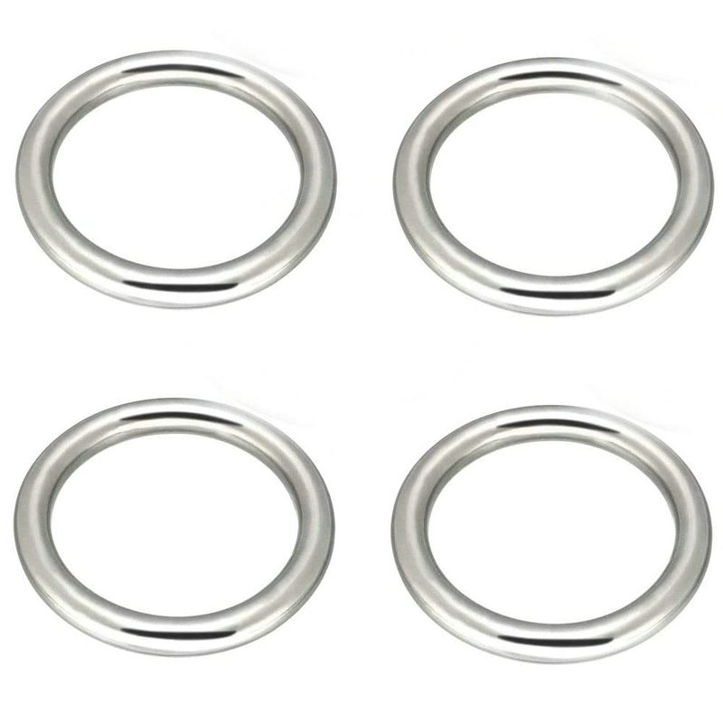 4 Pieces Stainless Steel 316 Round Ring Welded 1/4" x 1-5/8" (6mm x ...