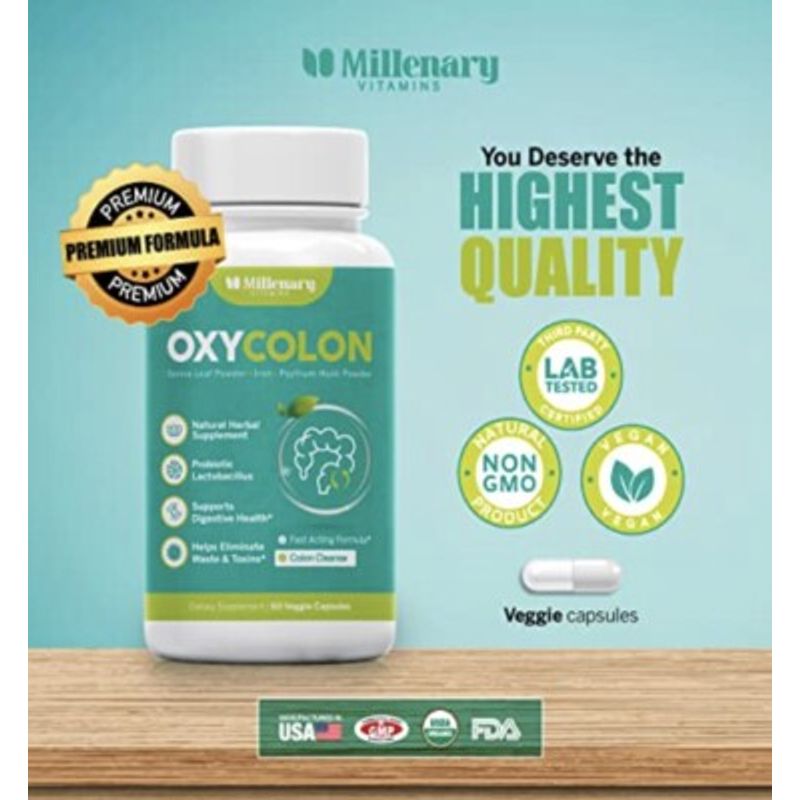 3 Bottles Millenary OxyColon Oxy Colon Constipation Supplement Natural ...