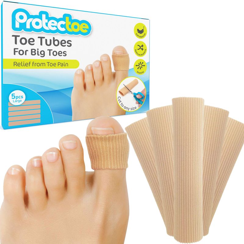 Pack of 5 Protectoe Toe Cushion Tubes, Toe Protectors, Toe Bandage 15cm ...