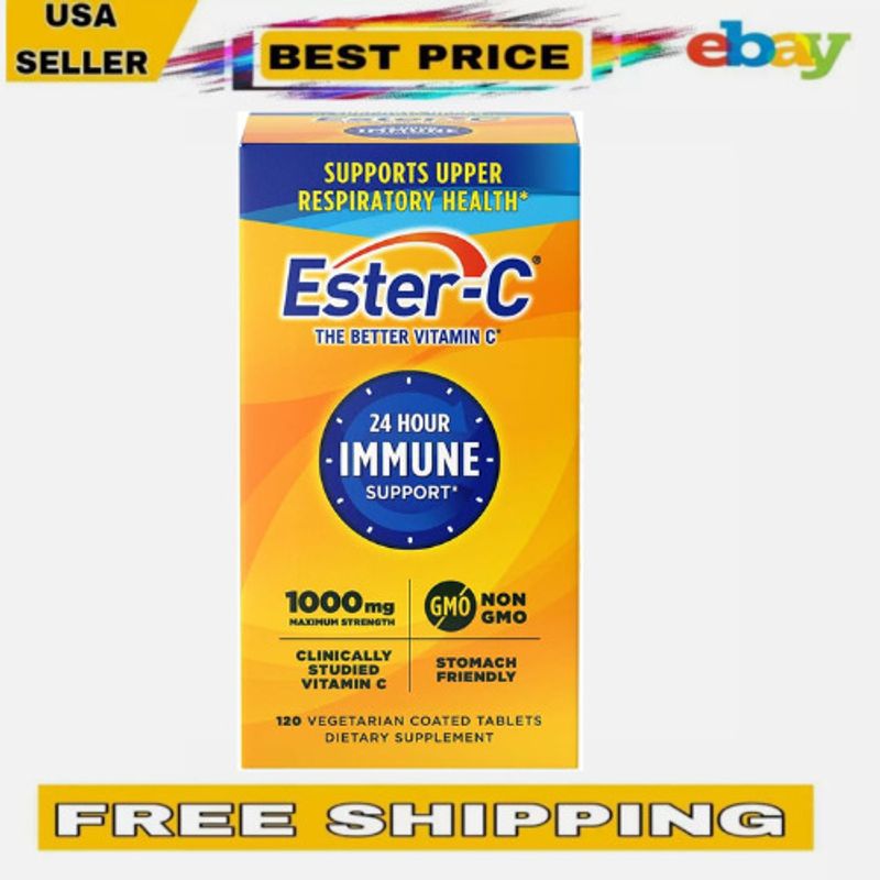 Ester C Vitamin C 1000mg Coated Tablets Immune Booster Stomach Friendly ...