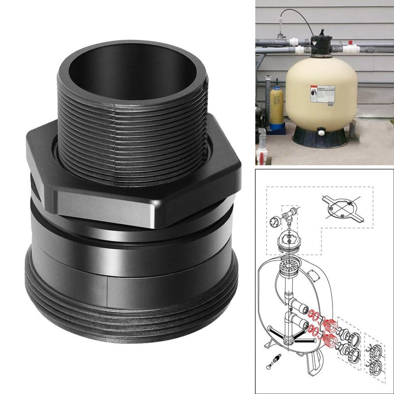 154714 Bulkhead 2" Kit Fittings Union for Triton II Pool Sand Cartridge ...