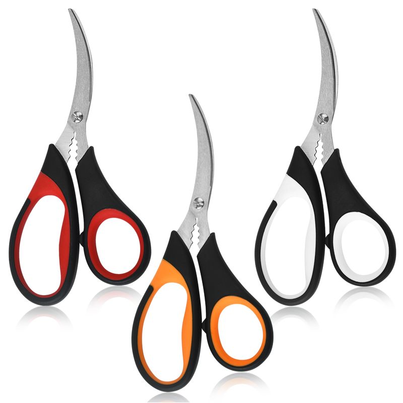 3 Pairs of Kitchen Seafood Scissors for Crab Legs, Lobster Shell ...