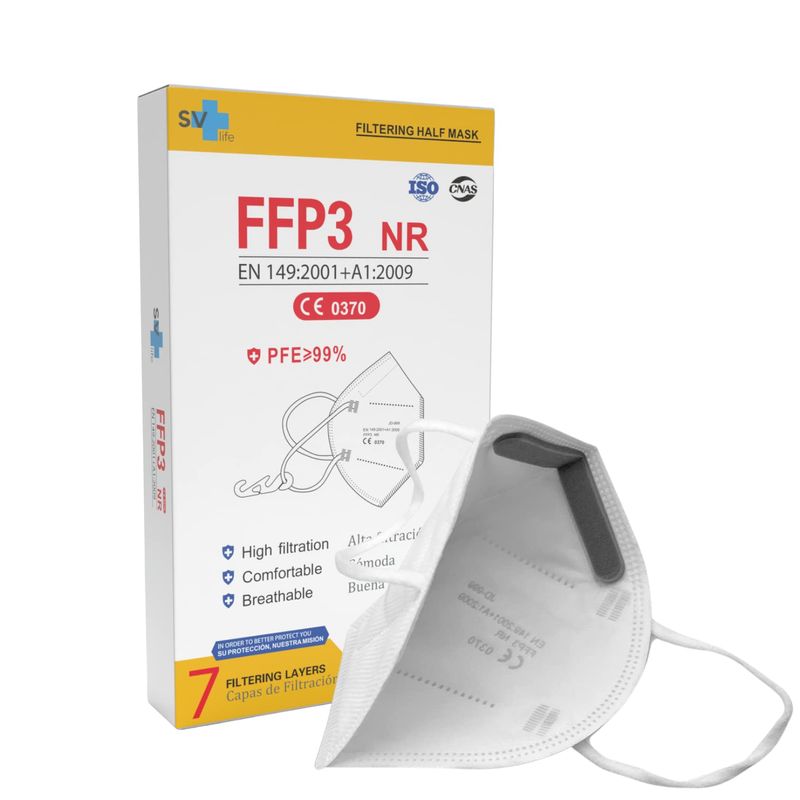 FFP3 Mask with 7 Layers, CE Certified, High Protection >99%, Individual Packaging, Non-Reusable ...