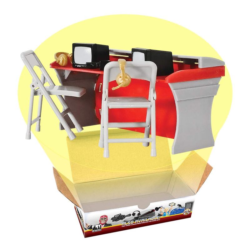 Red & Gray Commentator Table Playset for Wrestling Action Figures ...