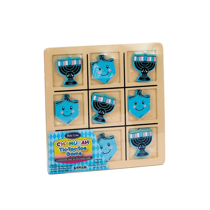 Rite Lite Hanukkah Tic Tac Toe Game - Jewish Board Game Wooden Display ...