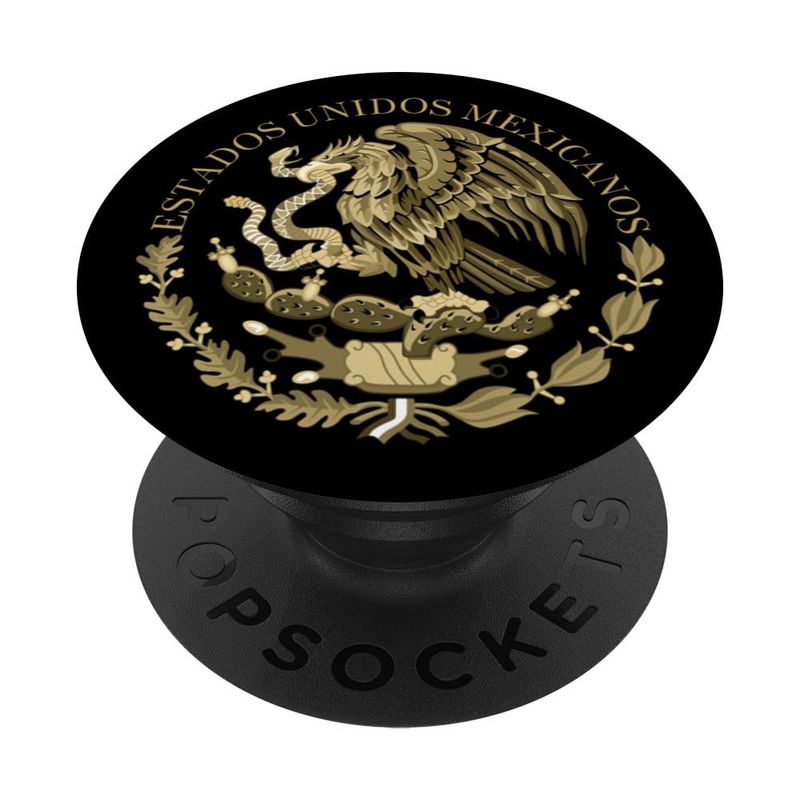 Mexican Flag Seal of Mexico in Golden Tones PopSockets Swappable ...