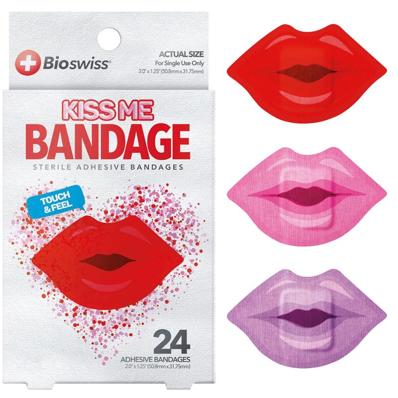 BioSwiss Bandages, Lips Shaped Self Adhesive Bandage, Latex Free ...