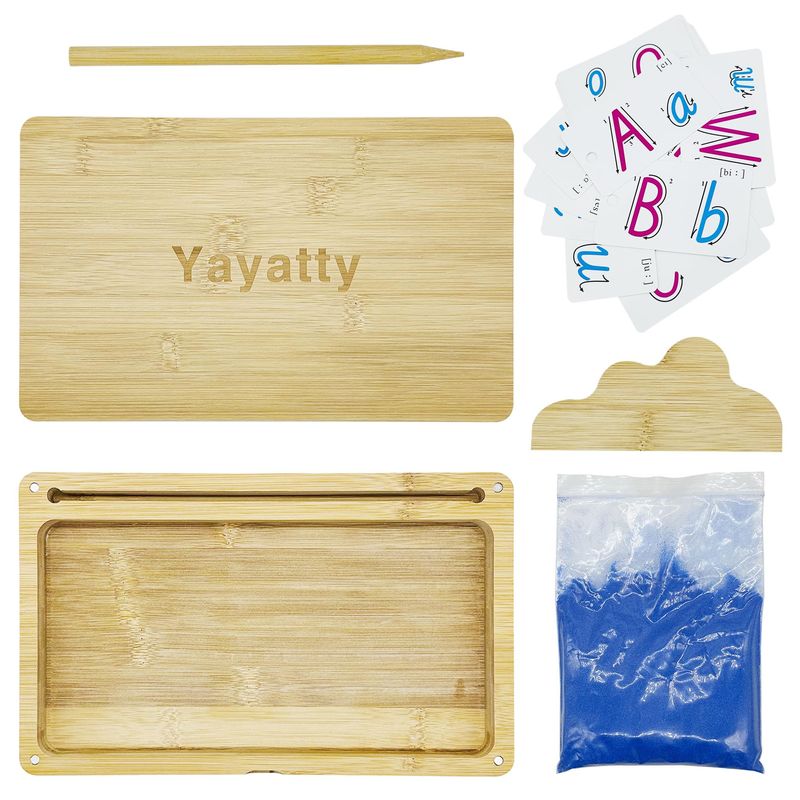 Yayatty Wooden Sand Trays Sand Tray with Lid for Kids Writing Letters ...