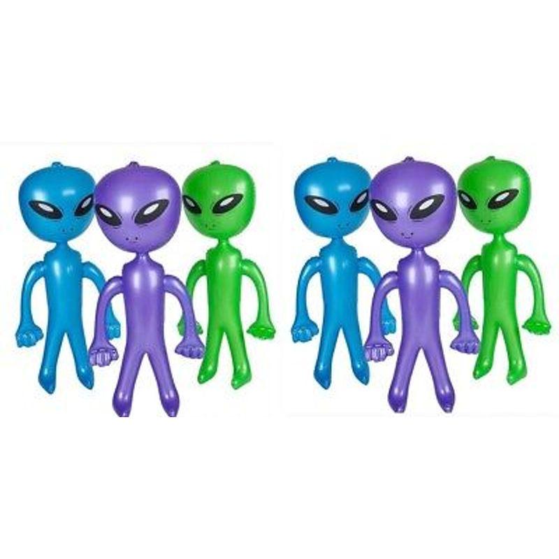 6 ASST 24 in INFLATABLE ALIEN ufo inflate blowup aliens monster toys ...