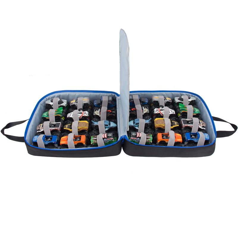KISLANE Carrying Case for 24 Monster Jam Trucks, Kids Toy Truck Storage ...