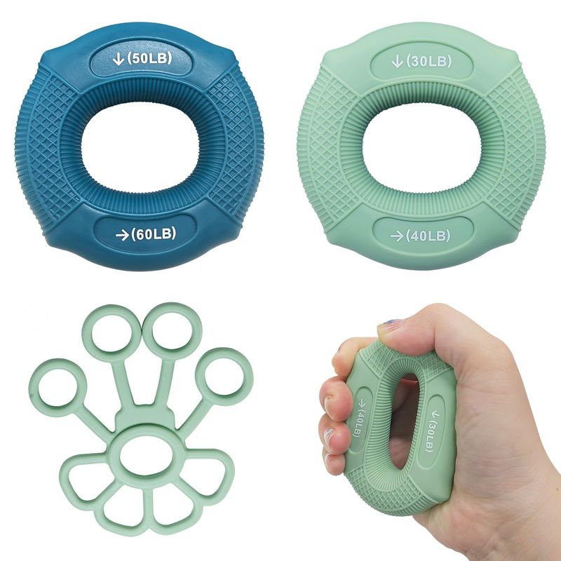 Finger Trainer Set Hand Grip Strengthener Grip Trainer Rings Hand Grip ...