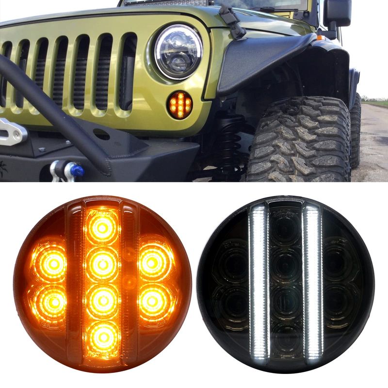 Aexploer for JK Front Turn Signal LED Lights Running Lamps Compatible ...