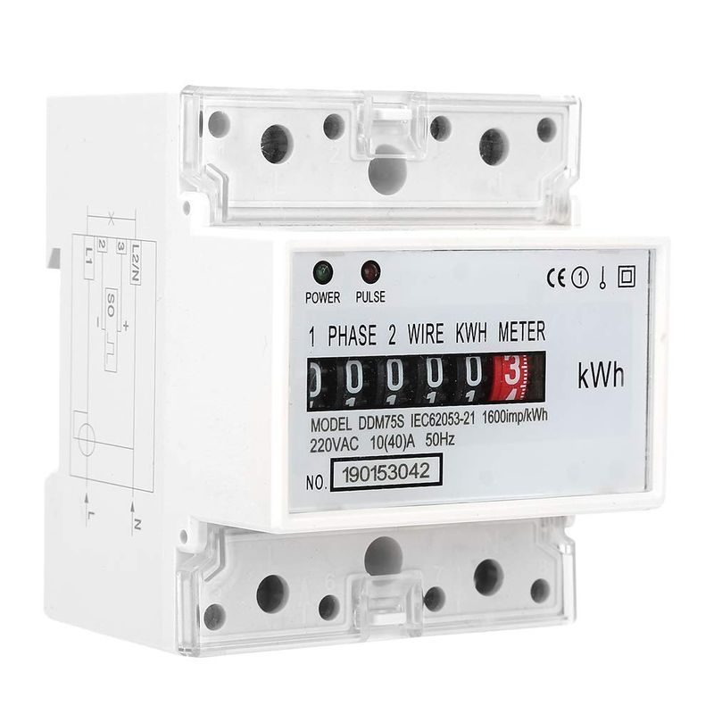 Electric Meter, DIN Rail Electric Meter, Electronic KWh Meter, Single ...