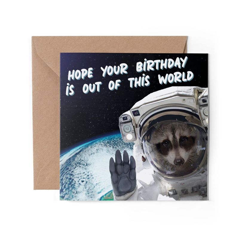1 x Greeting Card - Happy Birthday Out of this World Space Astronaut ...