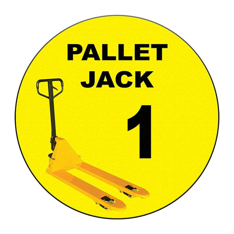 Pallet Jack Floor Decals 1 Yellow Anti-Slip Round Shape Business ...